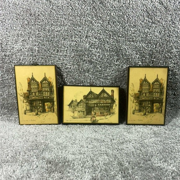 Wall Decor | Vintage Marjorie C Bates Plaques Mini Wall Art Tudor ...